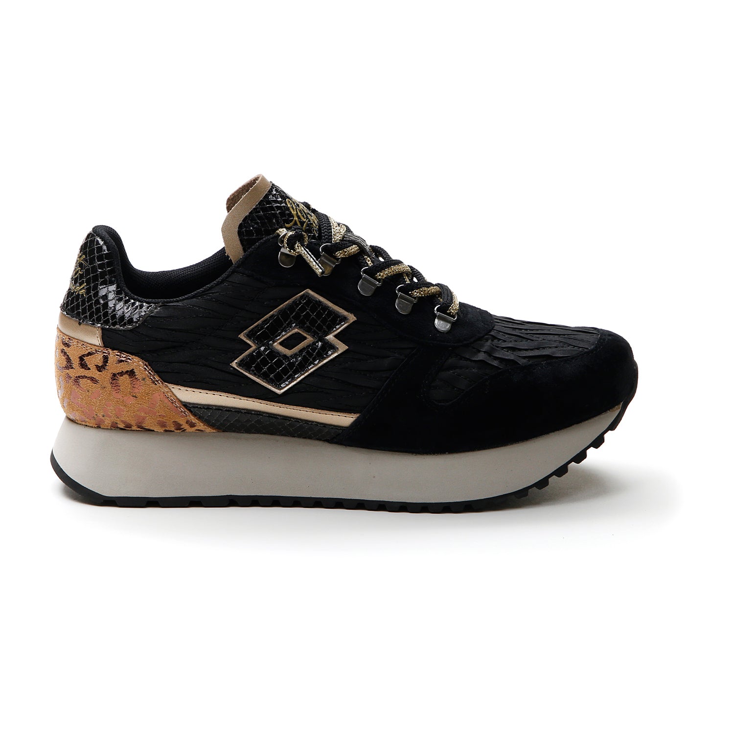 Scarpe Wedge Leopard W Nero Donna - Lotto Sport
