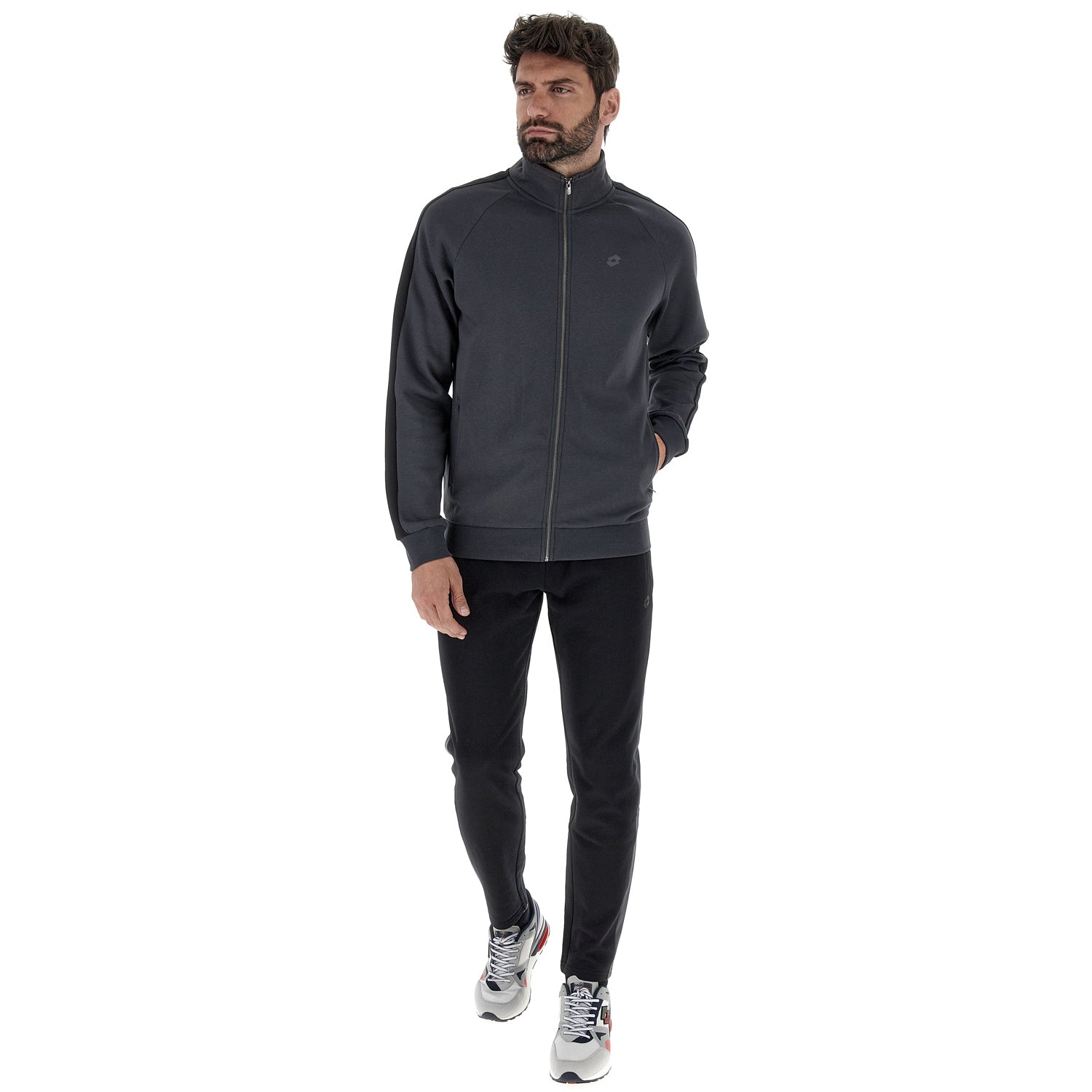 Leisure More Tracksuit Dark Gray Man - Lotto Sport