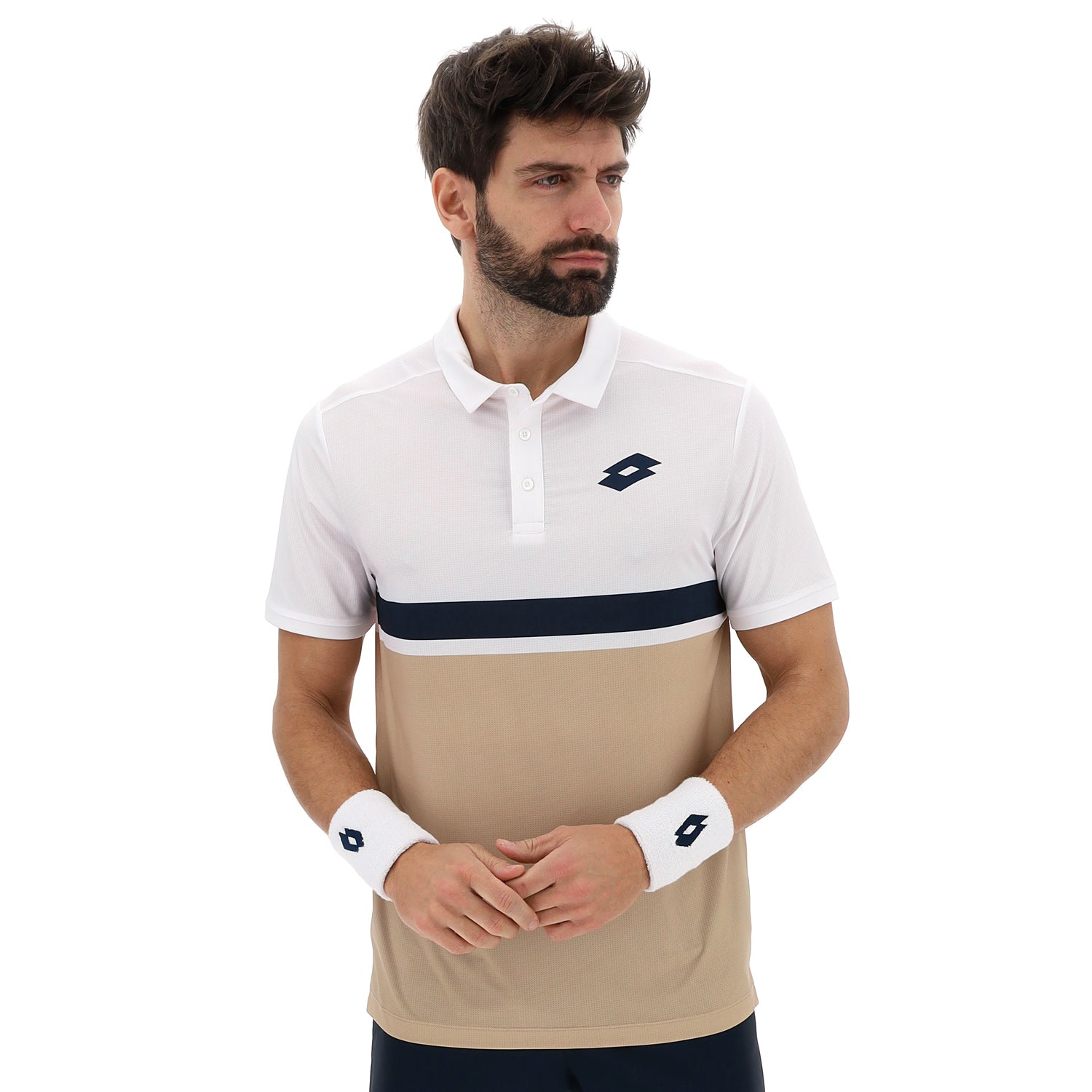 Tennis Tech D1 Polo Shirt Light Brown - Lotto Sport